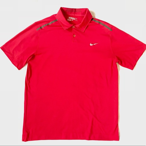 Nike | Shirts | Mens Nike Drifit Red Golf Polo Size L | Poshmark